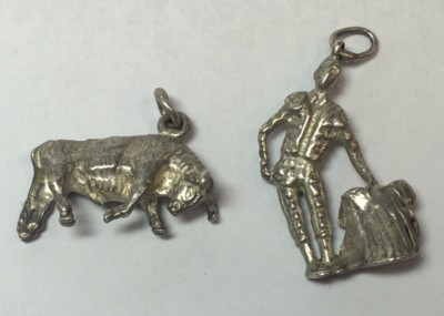 Vintage Sterling Silver Bull & Matador Charms Fighter And Spain 3D ...