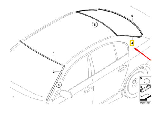 New BMW 5 E60 Rear Window Cover 51317057415 7057415 | eBay