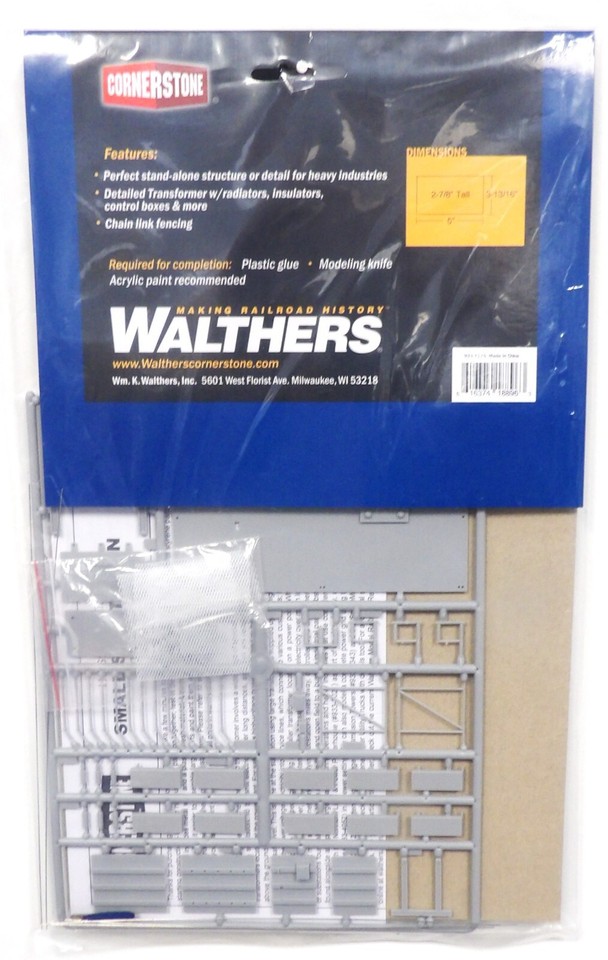 HO Scale Walthers Cornerstone 933-4175 Small Electrical Substation Kit ...