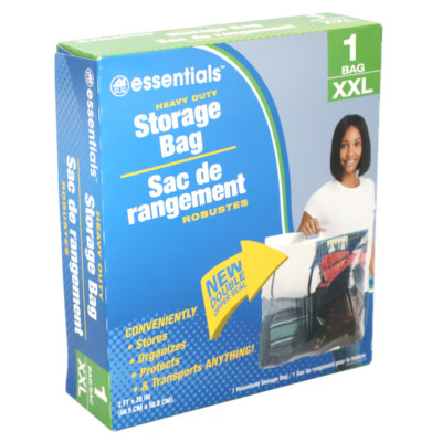 Essentials Heavy Duty Storage Bag XXL Double Zip lock with Handle 1 Bag ...