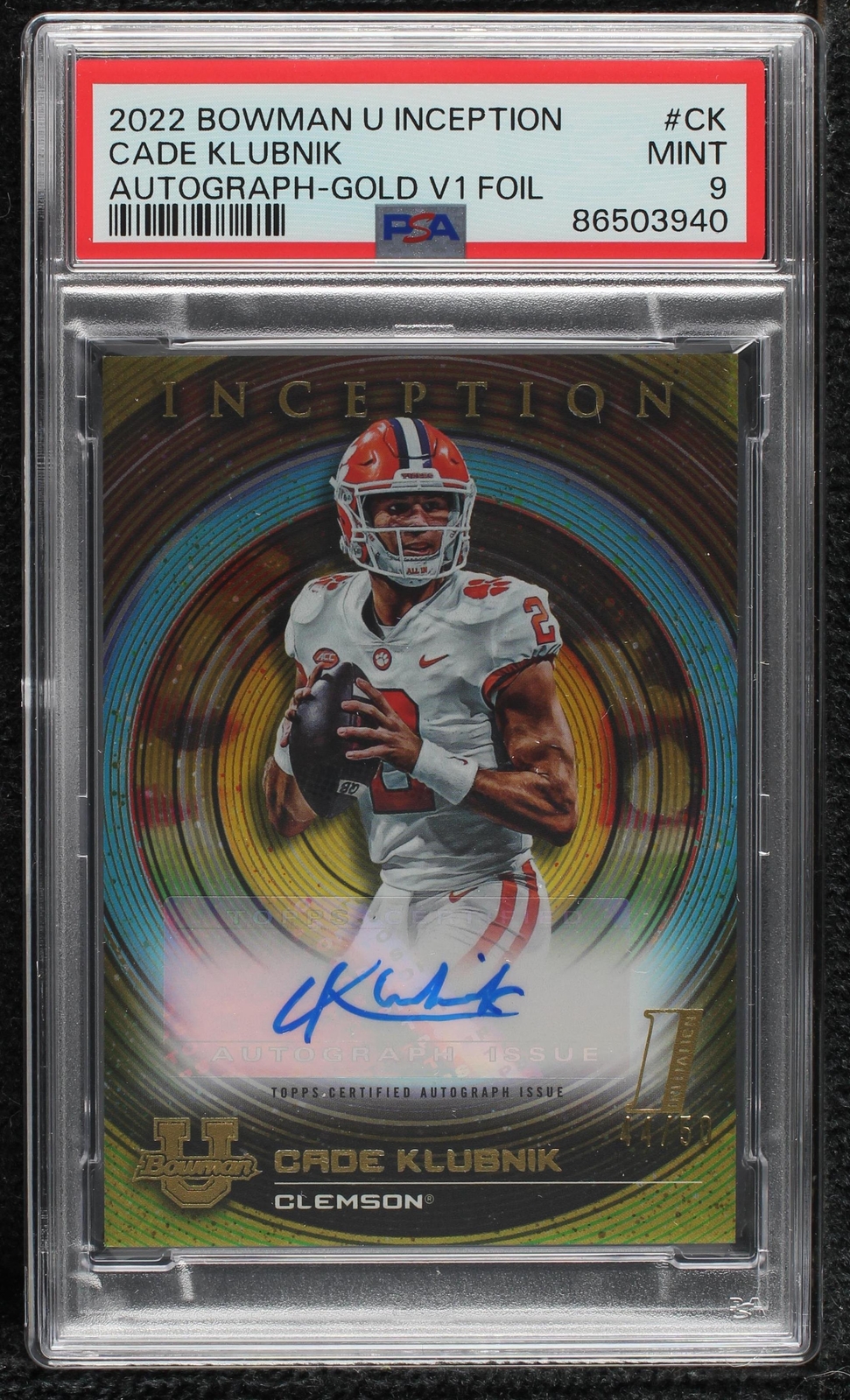 2022-23 Bowman Inception University - Autographs Gold Foil V1 #BIA-CK ...