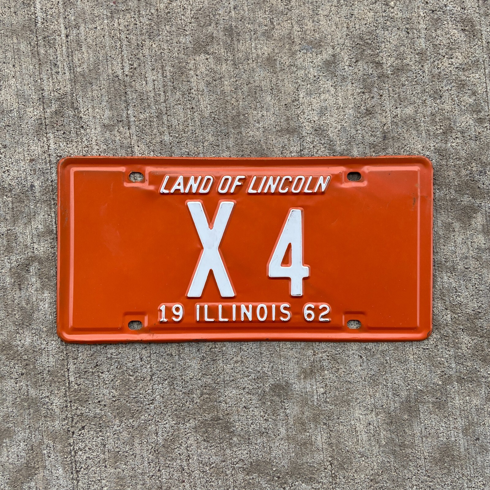 1962 Illinois Truck License Plate X 4 Auto Single Digit Low Number Car ...