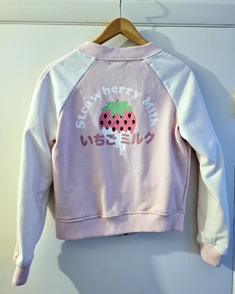 Hot Topic Ladies Baby Pink Anime Strawberry Milk Jacket Size XS | eBay