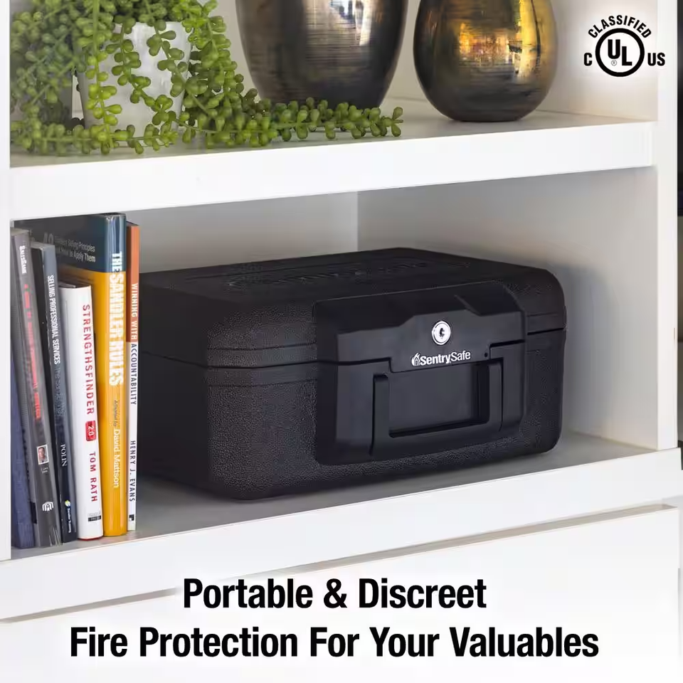 NEW Portable Fireproof Safe Box Transportation For Docu Media Valuables ...