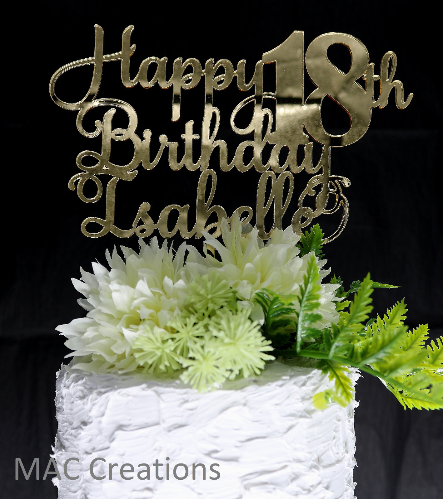 Personalised 18th Birthday Cake Topper - ANY NAME/AGE -Acrylic or ...