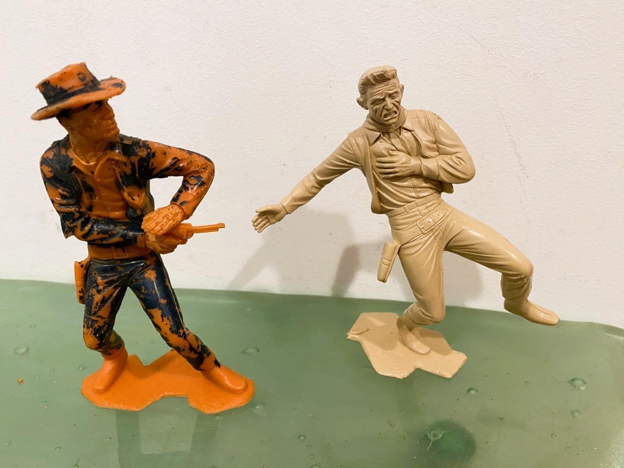 Louis Marx 1964 Lot 2 Cowboy Western Large 6" Figures Bullet Hole ...