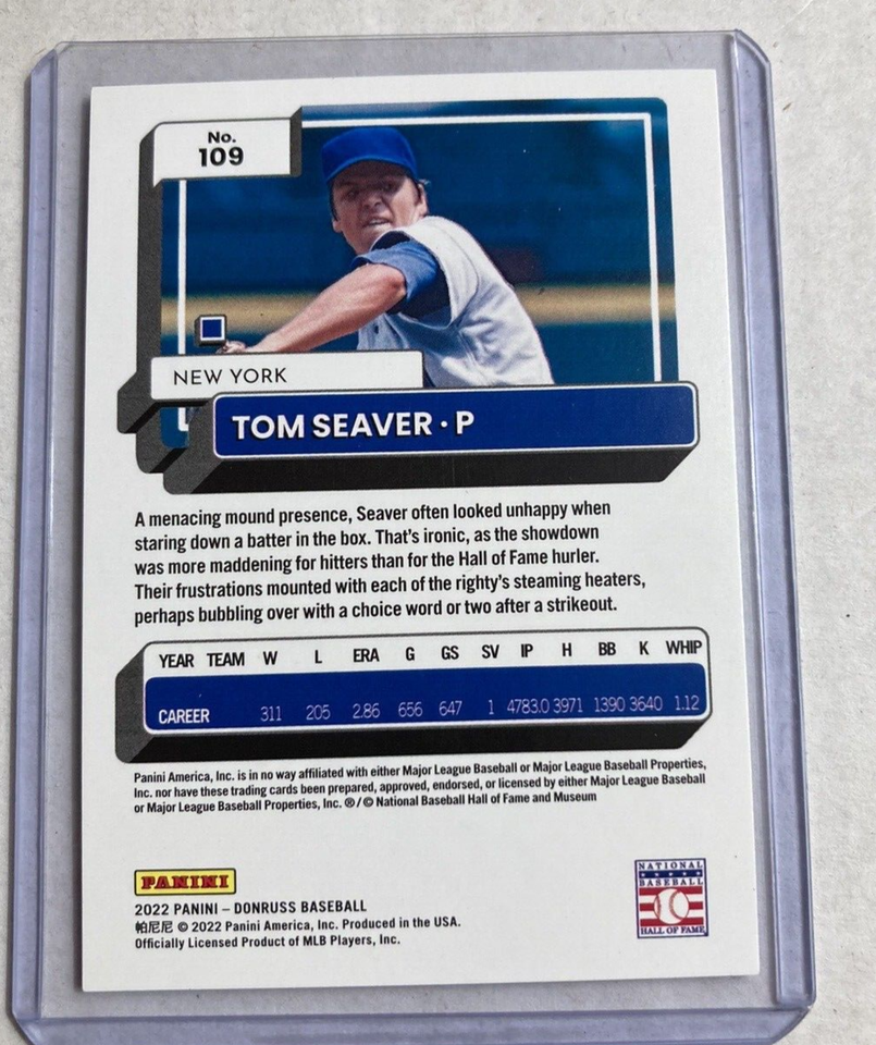 2022 Panini Donruss #109- TOM SEAVER Season Stat Line SP #'d/289 | eBay