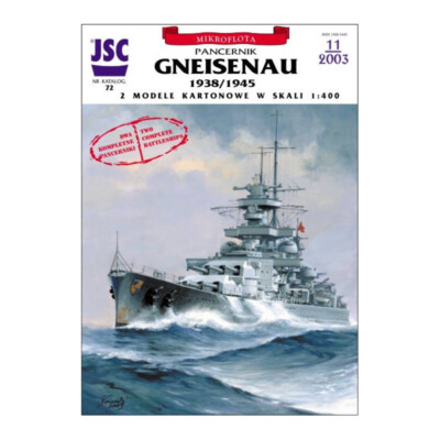 Gneisenau German WW II Battleship JSC Paper Card Model 1:400 Scale NEW ...