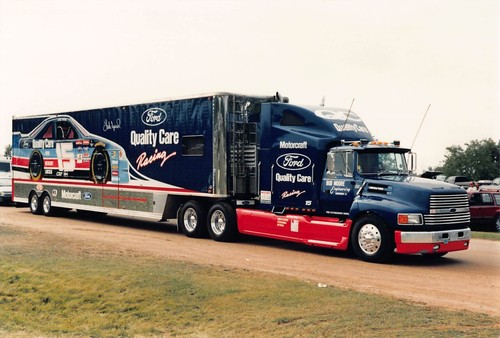 Original Photo 4x6 1990s NASCAR Transporter Truck Hauler H314 #32 | eBay