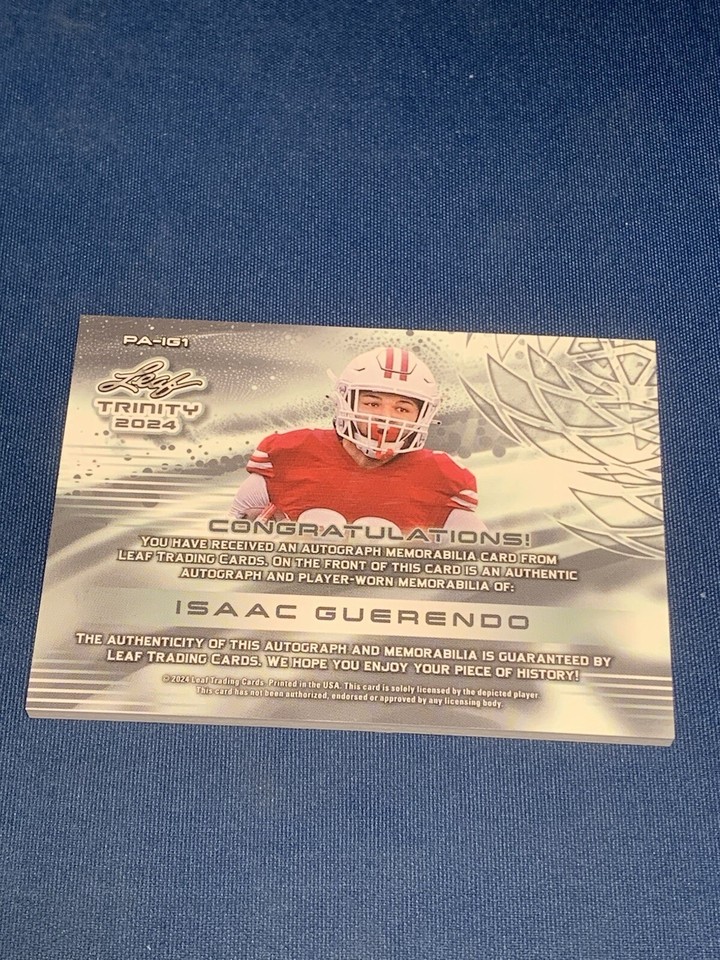 2024 LEAF TRINITY ISAAC GUERENDO PATCH AUTOGRAPH AUTO /99 LEAF RC ...
