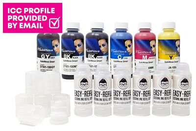 100ml Inktec Sublimation Ink Set + Easy Refill Bottles Epson ET-8550 ...