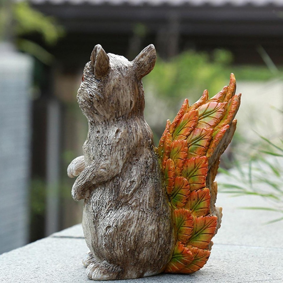 Squirrel Garden Statue Weatherproof Squirrel Figurine for Park Patio ...
