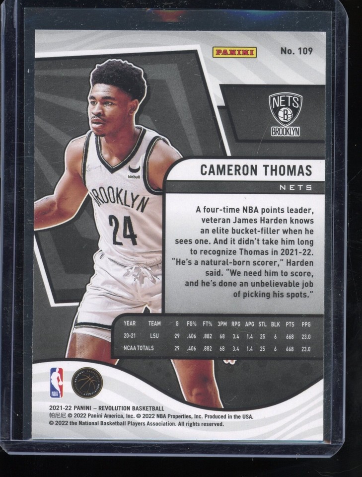 2021-22 Revolution CAMERON THOMAS ROOKIE Basketball Brooklyn Nets | eBay