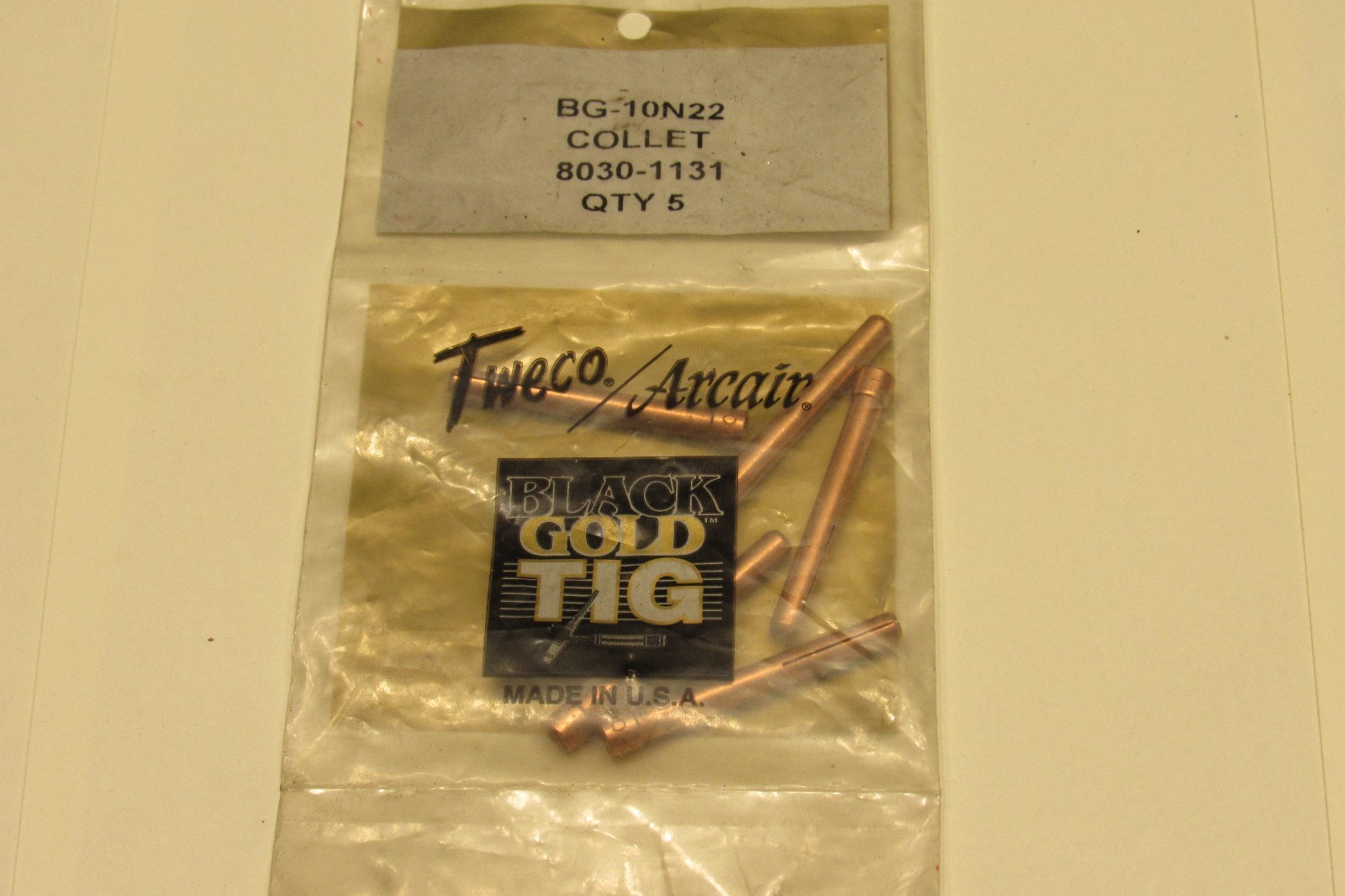 NEW TWECO ARCAIR BG-10N22 Collet Copper 0.040in 1.0MM Package of 5 Free ...