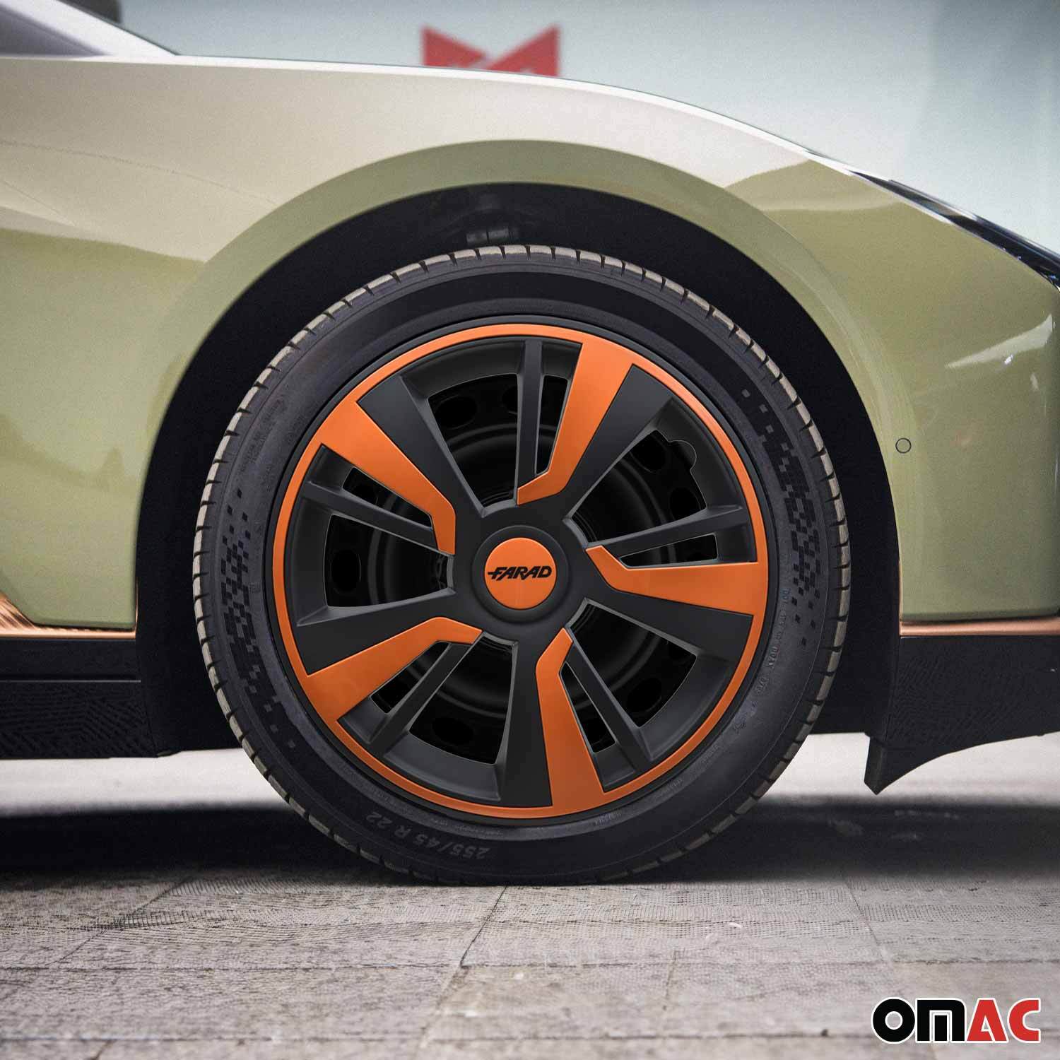 16" Hubcaps Wheel Rim Cover Matt Black with Orange Insert 4pcs Set | eBay