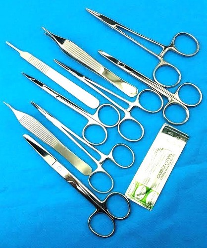 9 PCS SUTURE LACERATION MEDICAL STUDENT SURGICAL INSTRUMENTS KIT + 7 ...