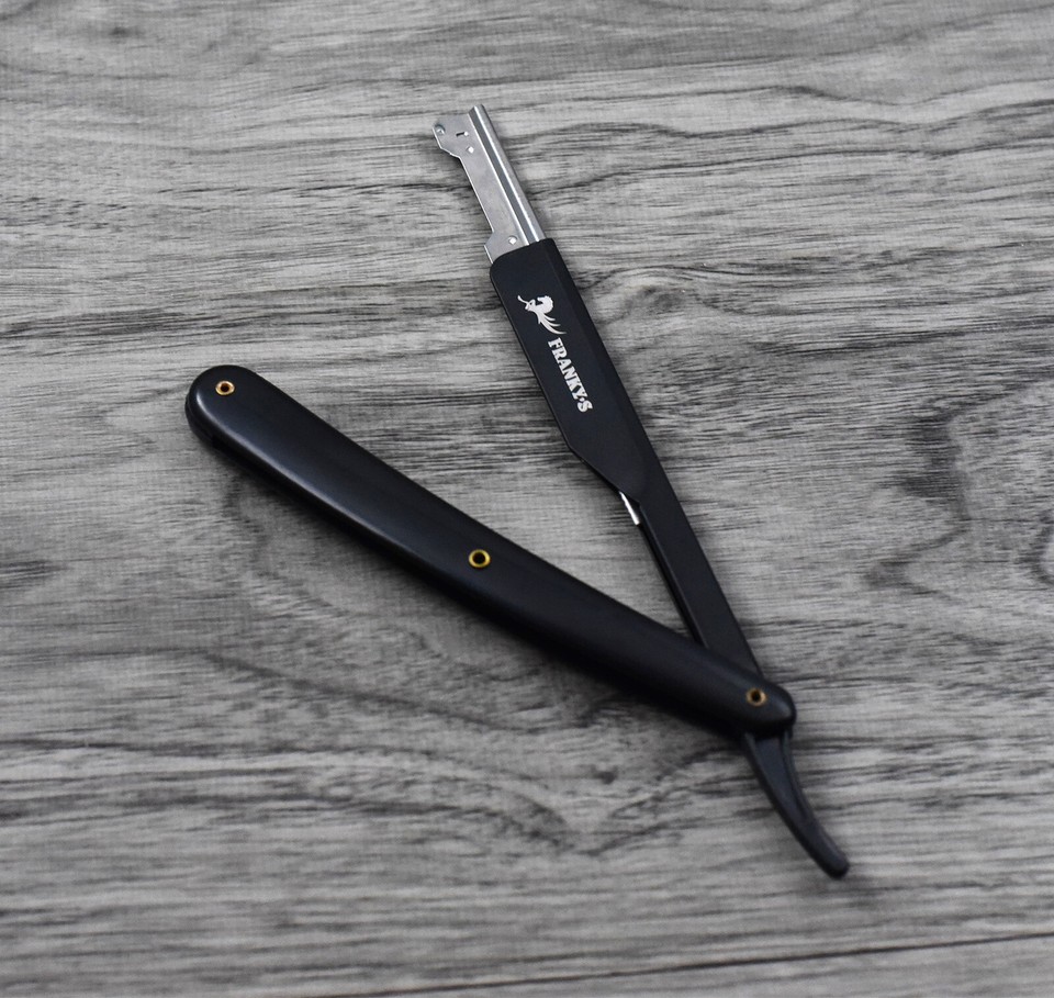 Stainless Steel Handle Straight Edge Barber Razor Folding Knife&10 ...