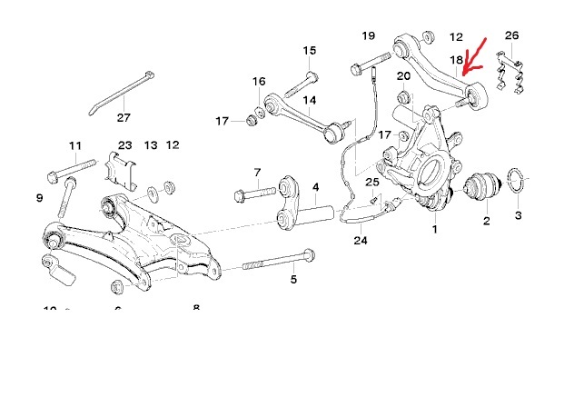 OEM Rear BACK LEFT DRIVER Upper Control Arm Link Subframe to Carrier ...