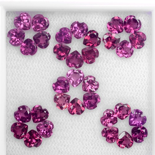 GORGEOUS SET! 10ct. Best 100%Natural Purple Pink Rhodolite Garnet Heart ...