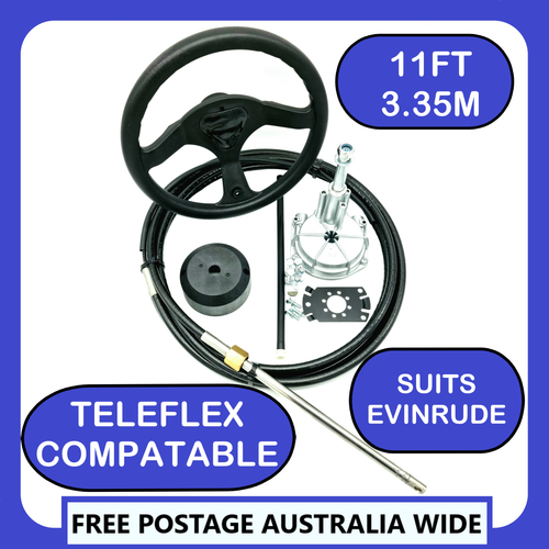 11FT-3.35M BOAT ENGINE OUTBOARD STEERING KIT SUITS EVINRUDE TELEFLEX ...