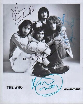 THE WHO Autographed Signed 8x10 Reprint Photo #2 Keith Moon , Roger ...