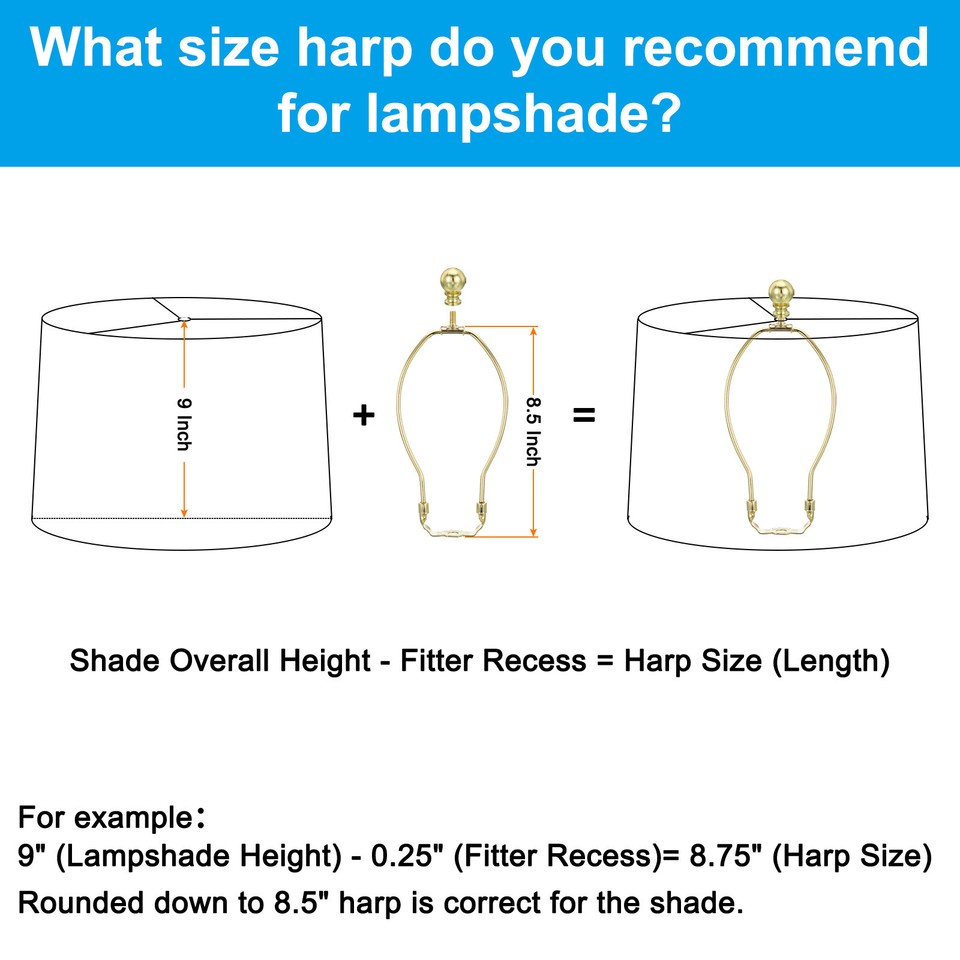 1 Set 6.5 Inch Lamp Harp Kit with Finial Lamp Shade Bracket Holder ...