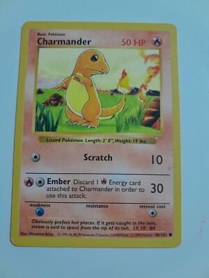 Shadowless Charmander 46/102 Base set Pokemon Card | eBay Australia