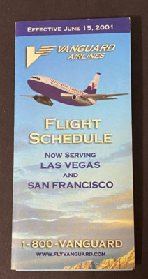 Vanguard Airlines Timetable Effective June 15, 2001 | eBay