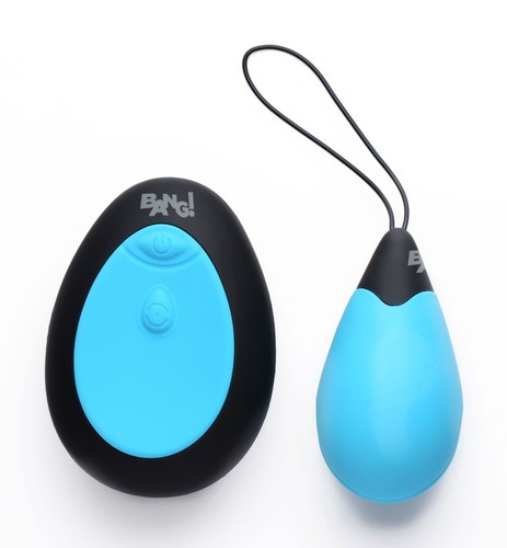 Bang! 10X Silicone Vibrating Egg Vibe w Remote Control Blue - Clitoral ...