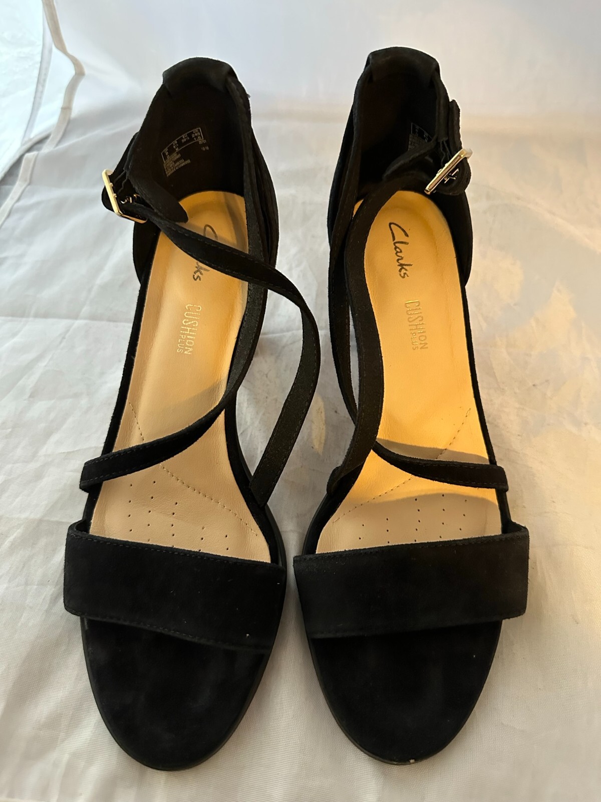 Clarks Kaylin 85 Strap Black Suede Dressy Sandal, Women Size 10 M NEW ...