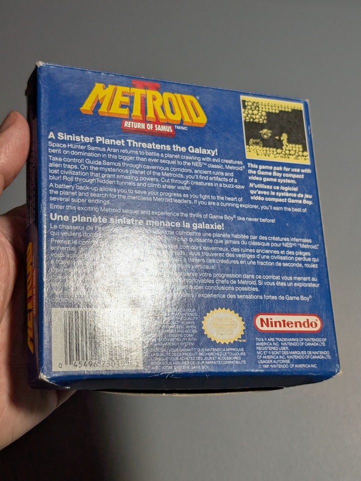 Metroid II 2: Return of Samus (Nintendo Game Boy) Authentic Box, Manual ...