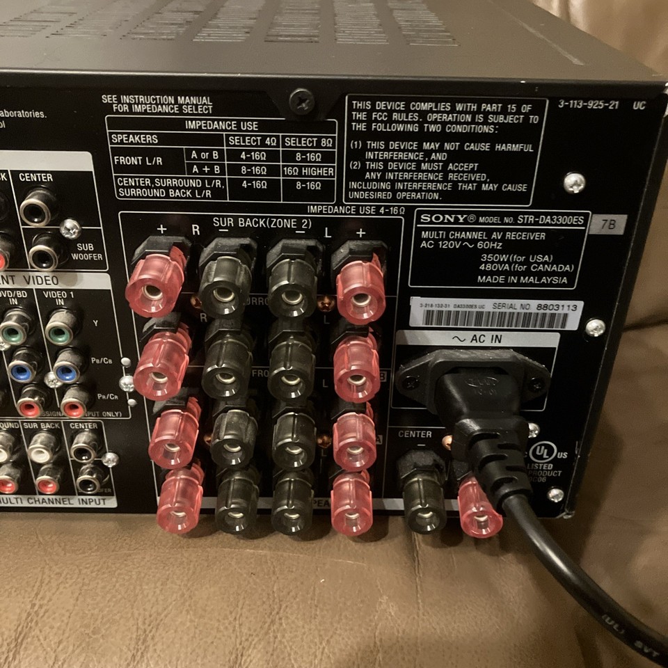 Sony STR-DA3300ES Multi-Channel AV Receiver for Digital Cinema Sound ...