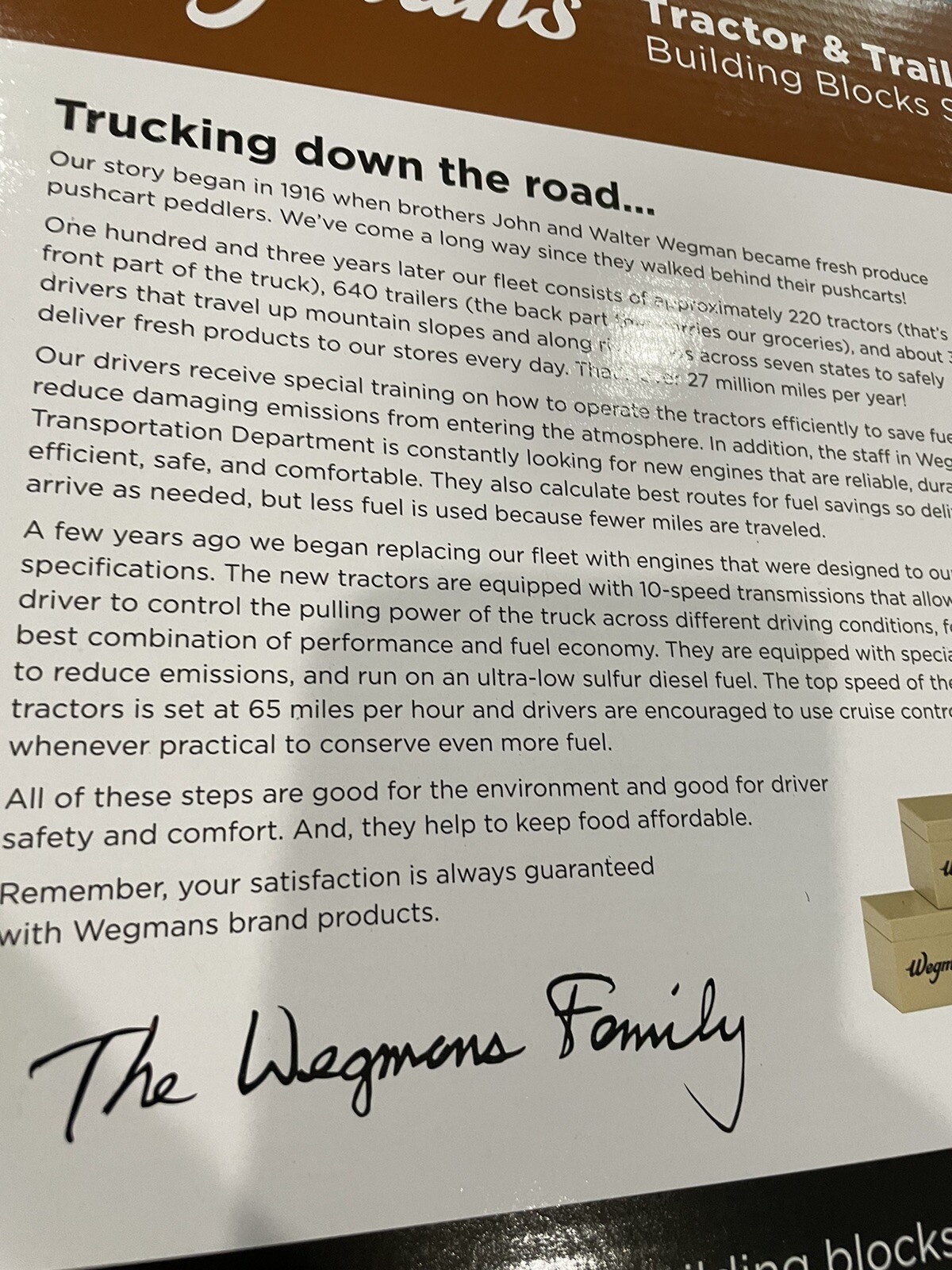 Wegmans+Truck+Tractor+Trailer+Building+Block+Set+First+Gear+Toys+Lego ...