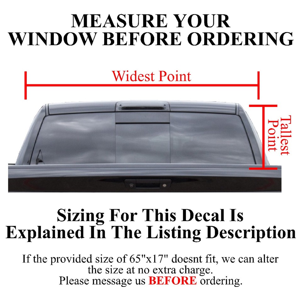 Truck Rear Back Window Graphics Trump American Flag P602 Decal Wrap ...