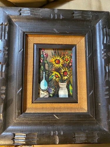 Pat Davis "Vase Of Flowers Scene" Oil Painting - Signed And Framed | eBay