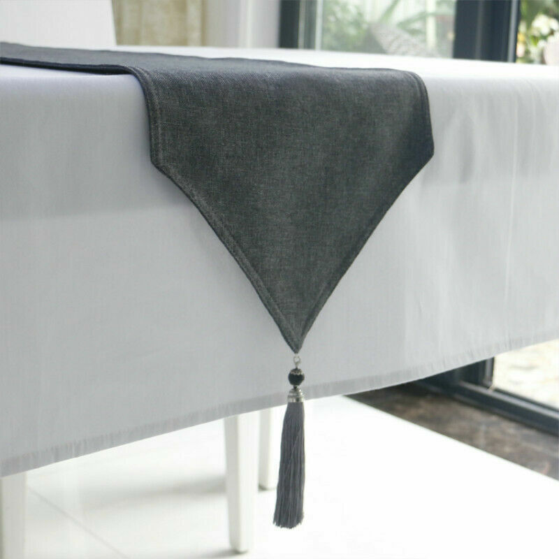 Cotton Linen Table Runner Tablecloth Pure Kitchen Dining Party Home ...