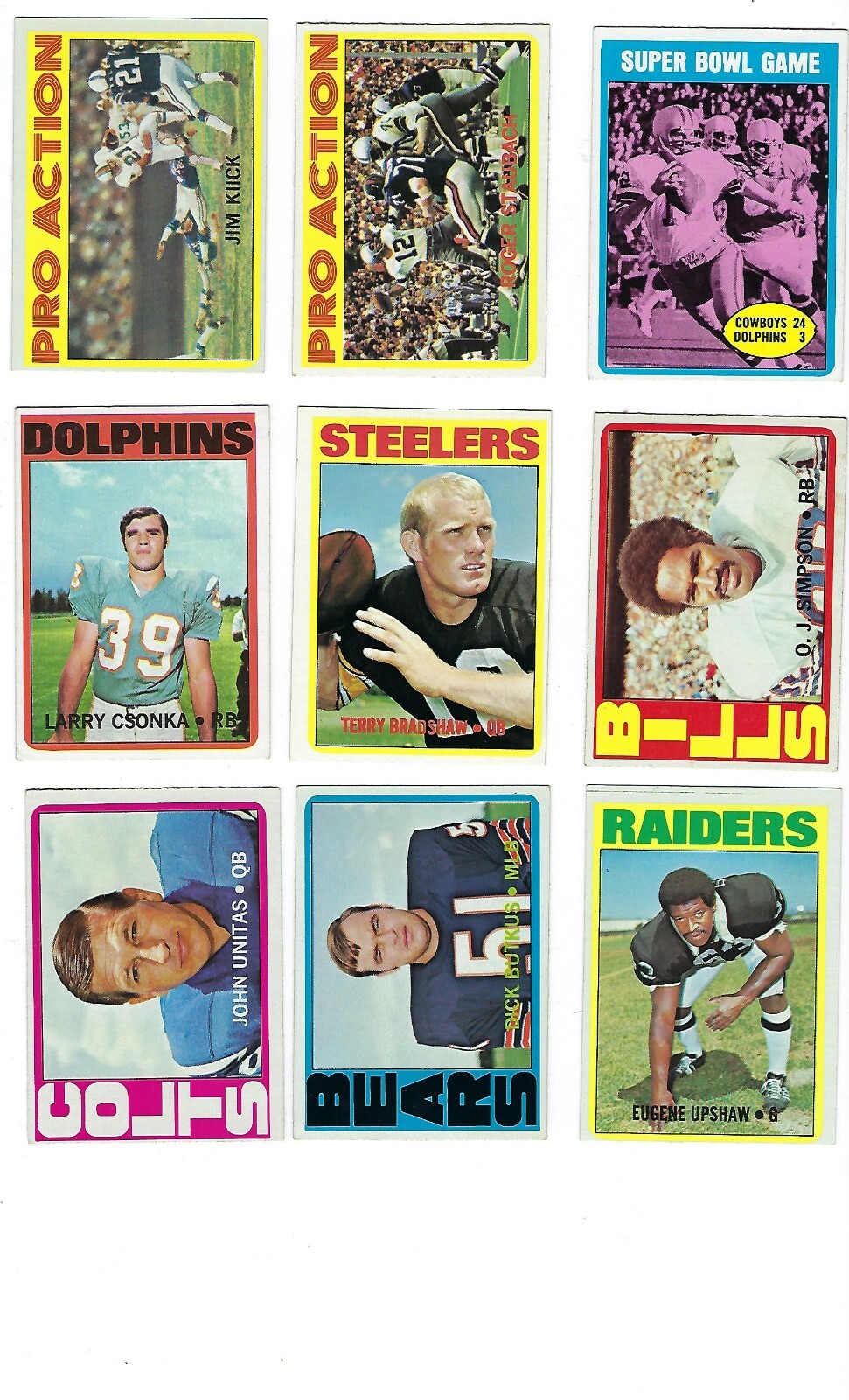 1972 Topps Football Complete Set of Series I&II 1-263 NM Free Ship | eBay