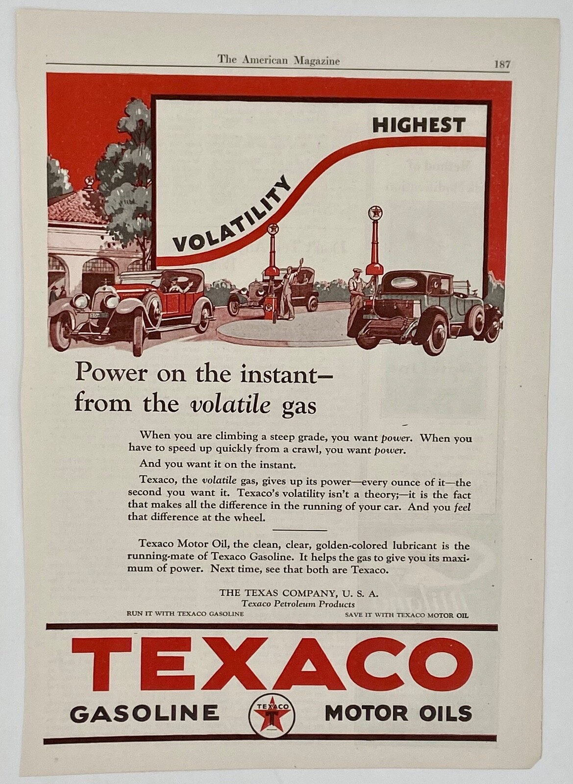 Original 1920s Texaco Ad: Volatility Highest Ad | eBay