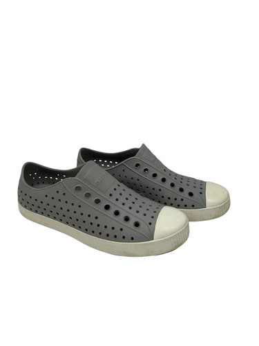 Native Adult Slip On Shoes Jefferson Gray And White Mens Size 7 Womens ...