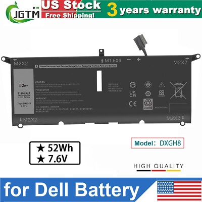 DXGH8 Battery for Dell XPS 13 9370 9380 Latitude 3301 G8VCF 0H754V 52WH ...