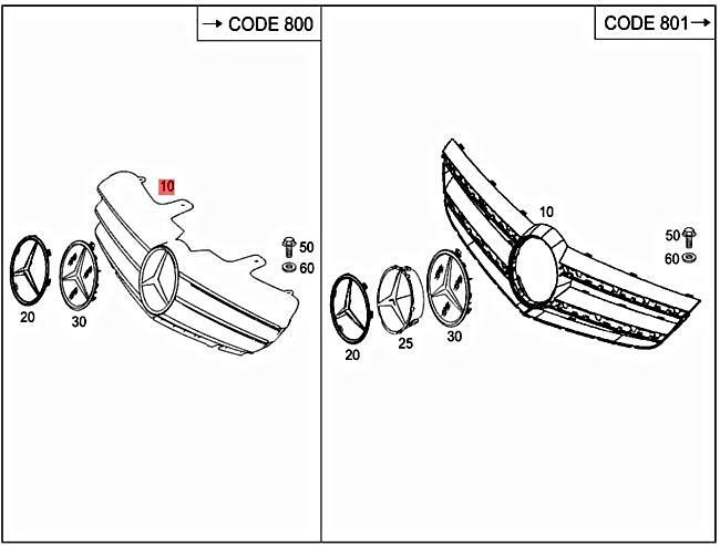 Genuine MERCEDES C216 S-CLASS Coupe C216 Radiator trim 2168800683 | eBay