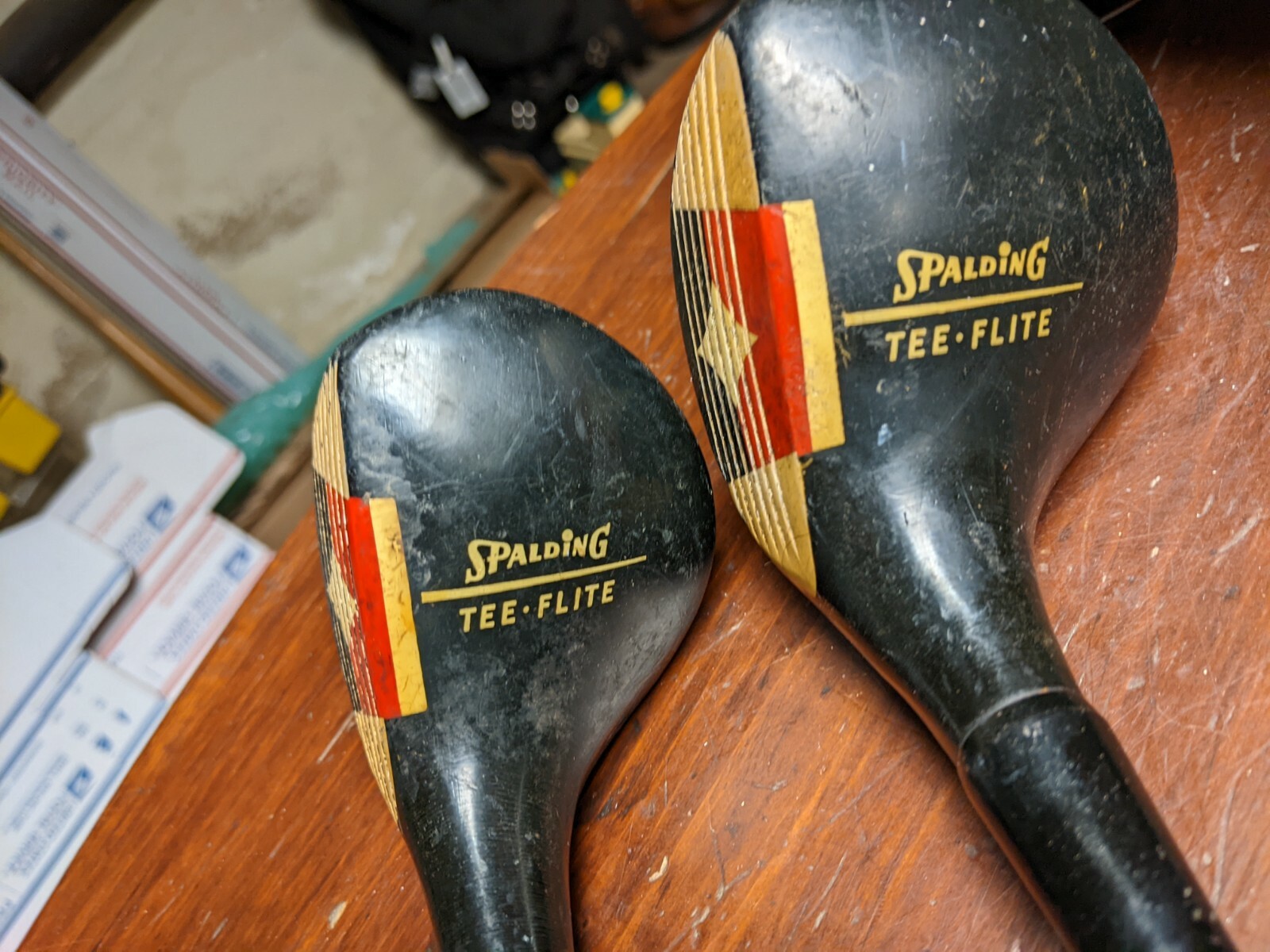 Spalding Tee Flite Driver and 3 Wood vintage golf clubs RH fancy face ...