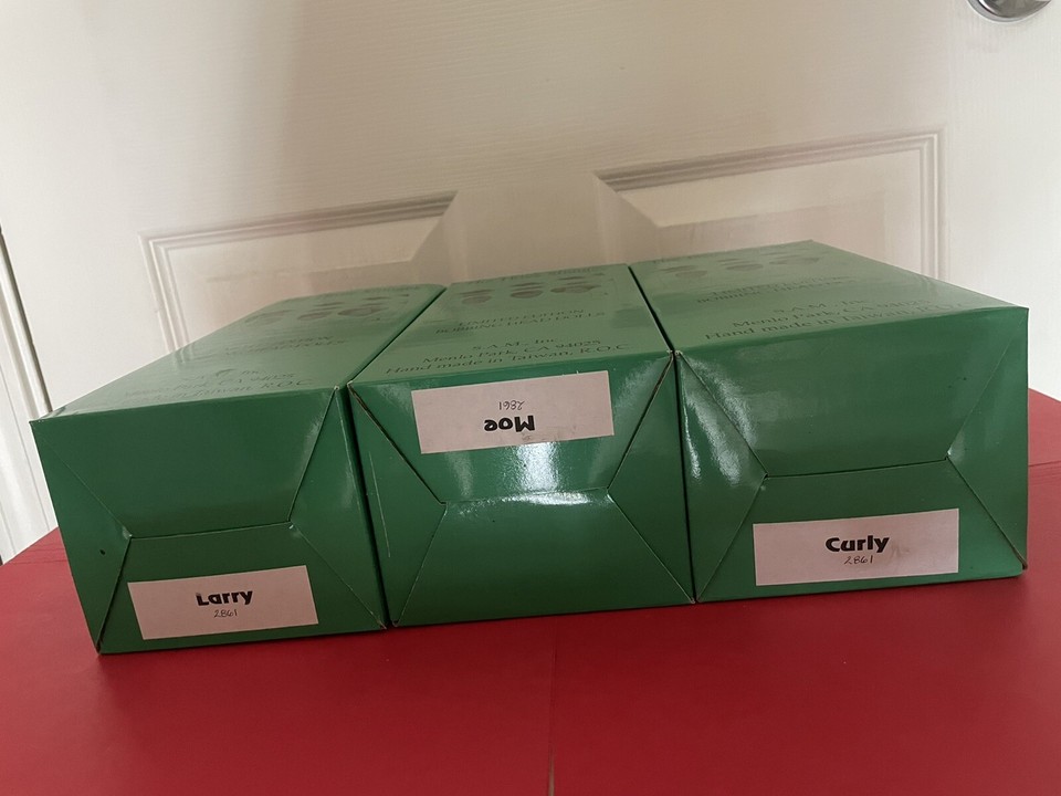 The Three Stooges Bobbleheads 1994 NIB Sam Inc. Boxes And COA’S ...