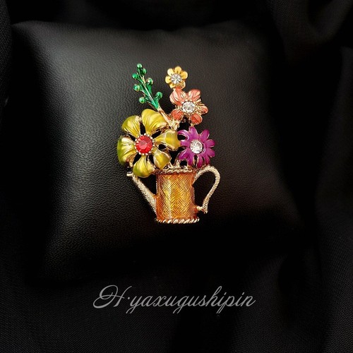 Vintage Colorful Enamel Flower Basket Brooch Pin For Women Gift | eBay