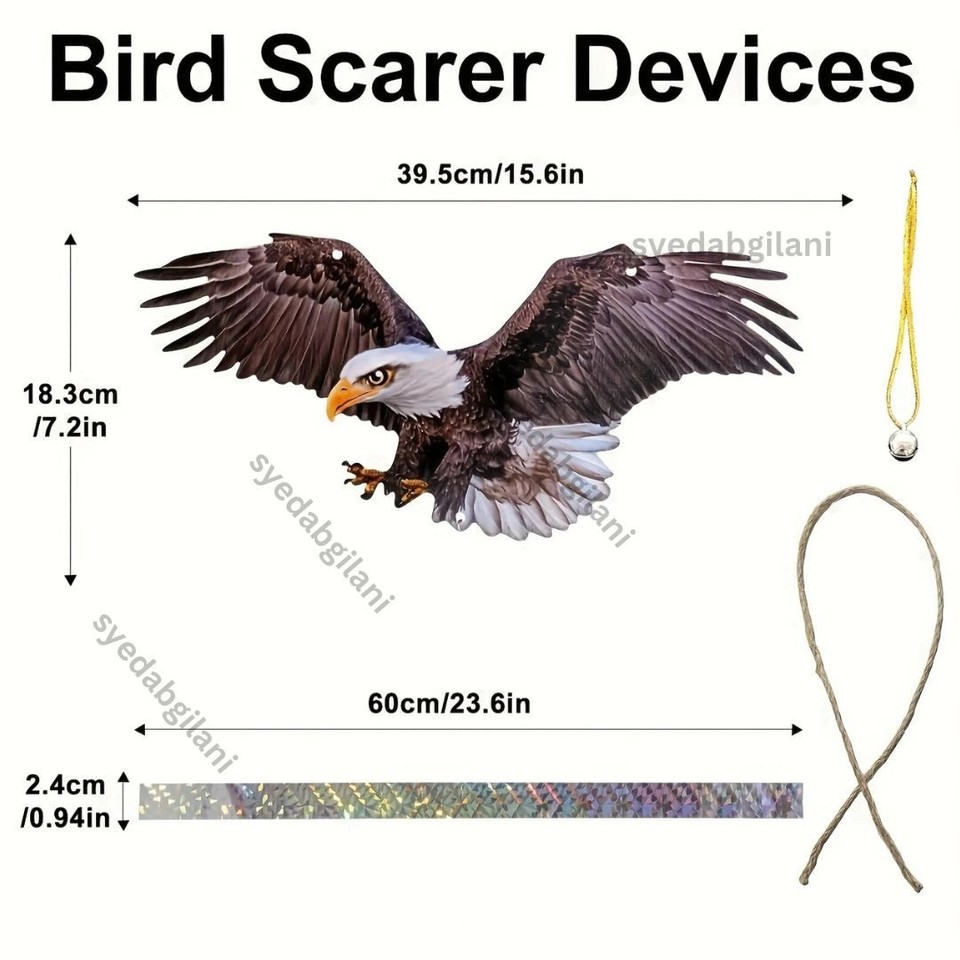 Decoy Owl Realistic Deterrent Bird Scarer Garden Acrylic Owl Hanging ...