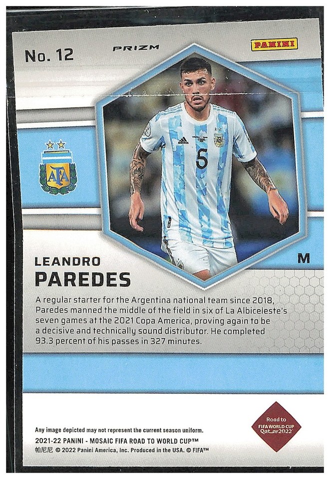 2021 Panini FIFA Leandro Paredes Fifa Base Mosaic Choice Red And Green ...