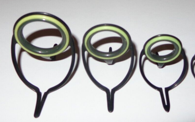 New Set of 8 Fuji Vintage BNHG Black Green Shock Ring Fishing Rod ...