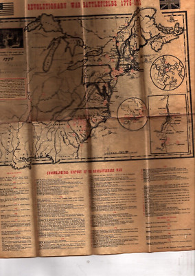 Vintage US Revolutionary War Battlefields Replica Parchment Document ...
