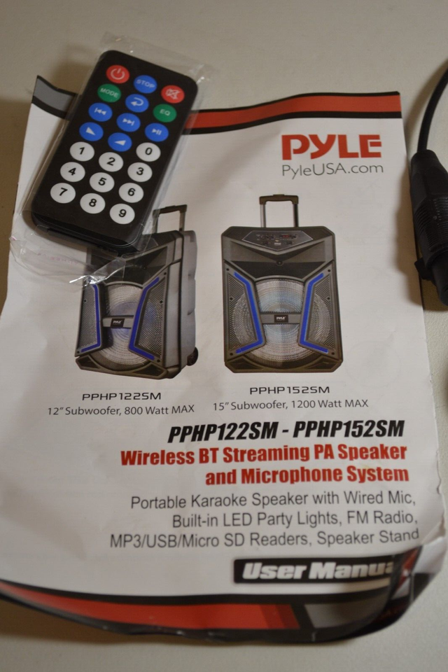 OEM Pyle Power Cord, Cable, Owner's Manual, & Remote Control PPHP122SM ...
