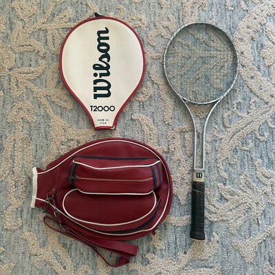 Vtg Wilson Jimmy Connors T2000 Steel Tennis Racket Raquet W/ 2 Covers ...